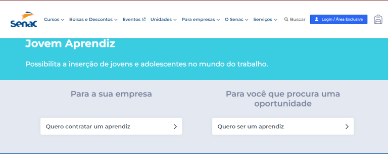 Como se inscrever no Jovem Aprendiz Senac?